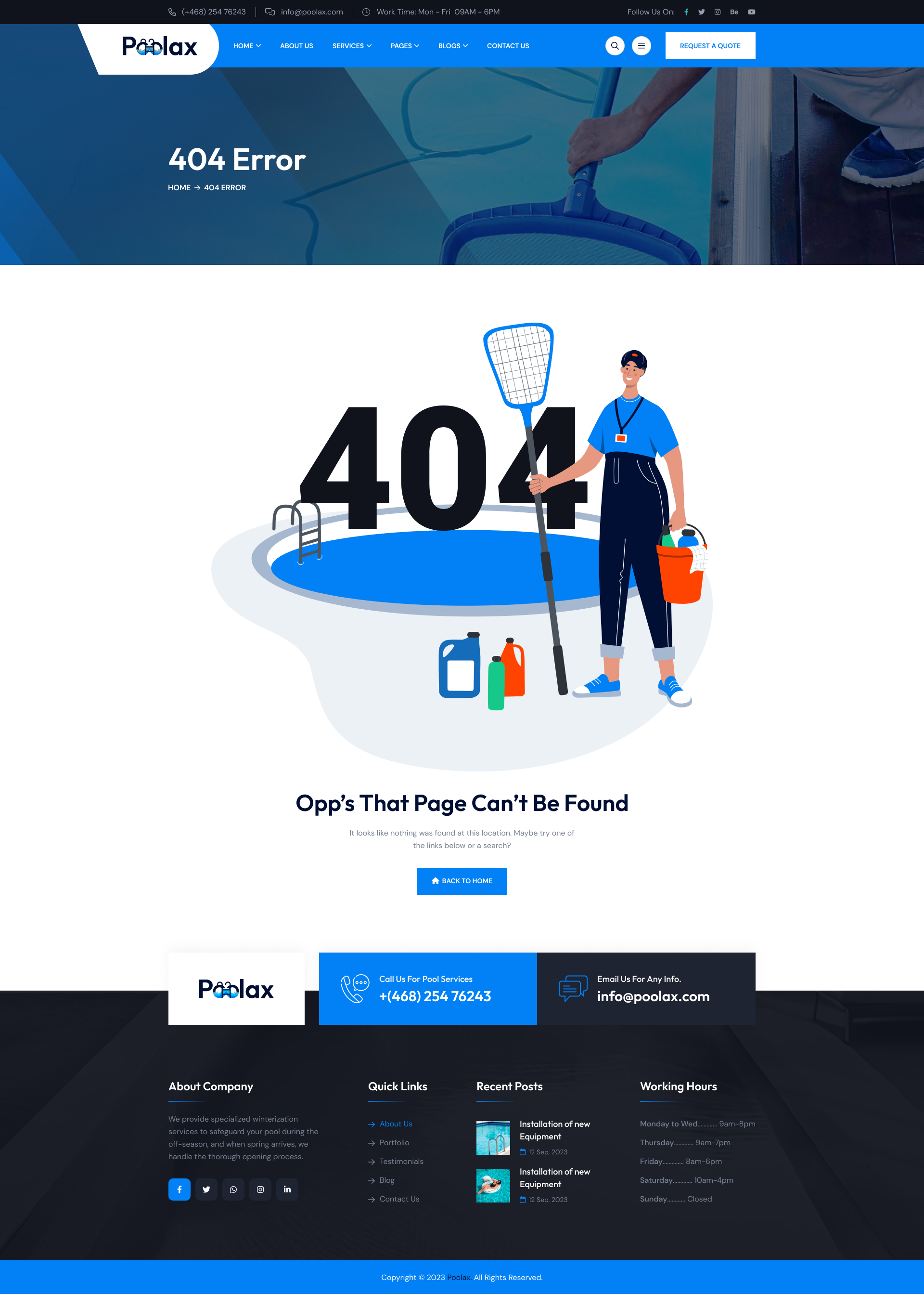 Poolax – Pool Cleaning & Services Figma Template by themeholy | ThemeForest